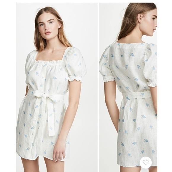 Sleeper | Dresses | Sleeper Brigitte Linen Mini Dress | Poshmark